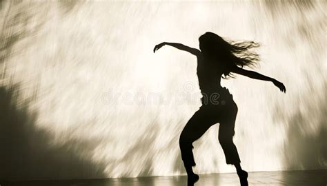 Androgynous Silhouetted Human Dancing So Strong That They Are Turning Into Light And Shadow