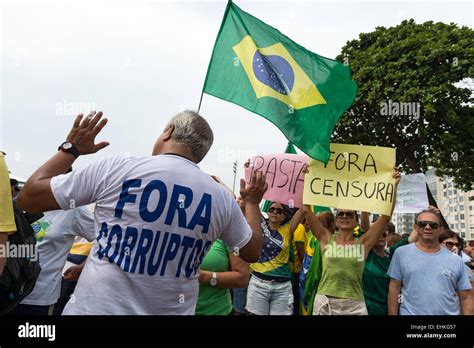 Rio De Janeiro Rj Brazil 16th Mar 2015 Posters Saying Stop