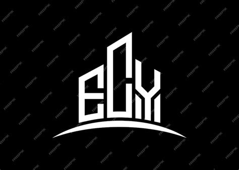 Modelo De Design De Logotipo De Monograma Vetorial De Construção De Letras Ecy Edifício Forma