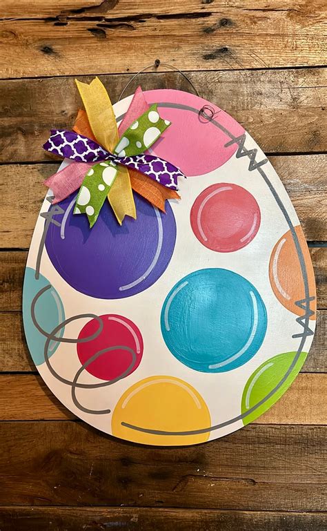 Pastel Easter Egg Door Hanger Easter Egg Door Hanger Easter Door