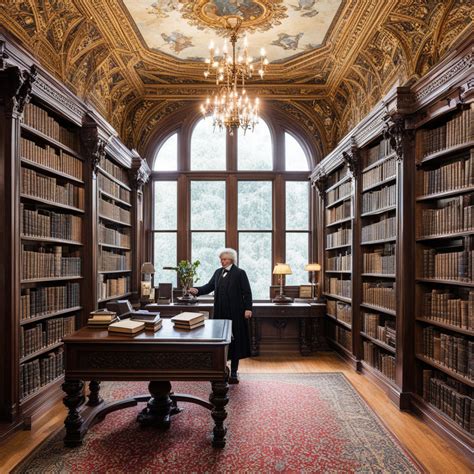 A Victorian Era Library With An Old Librarian By Abdelali Ouaad