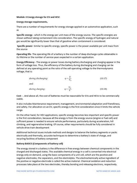 Electric Vehicle 3rd Module Pdf Rechargeable Battery Fuel Cell