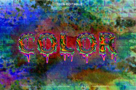 Color Font Style Text Effect Photoshop Premium Psd File