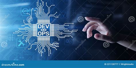 Devops Agile Development And Optimisation Concept On Virtual Screen