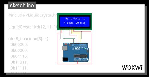 Lcd 2004 Simulation Wokwi Esp32 Stm32 Arduino Simulator