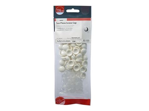 Plastidome White Screw Caps Pack Of 100 Turnbullplastidome White