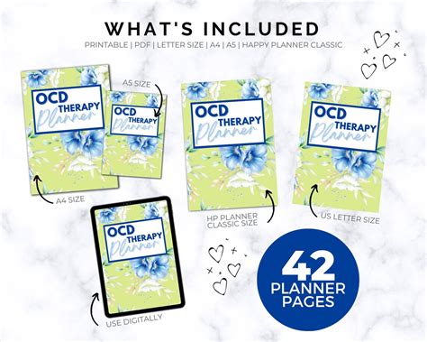 Ocd Therapy Planner Ocd Worksheet Ocd Triggers Printable Etsy