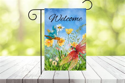 Dragonfly Garden Flag Graphic By Fahdesign9 Creative Fabrica