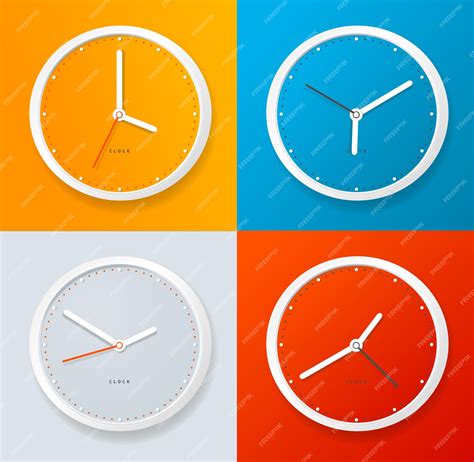 Premium Vector Color Clock Template On A Color Background For Office