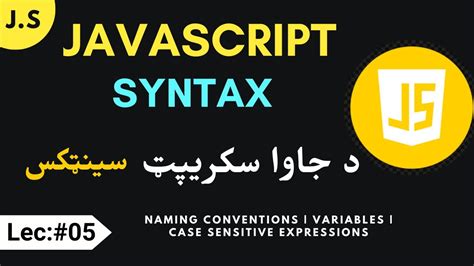 JavaScript Syntax Naming Conventions Variables Case Sensitive