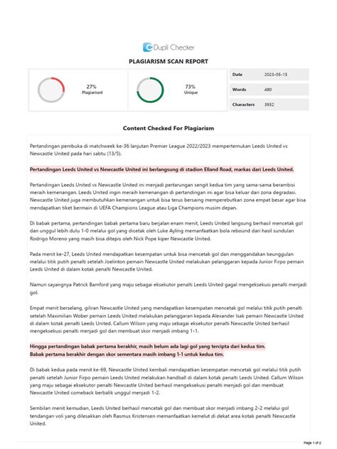 Duplichecker Plagiarism Report Pdf