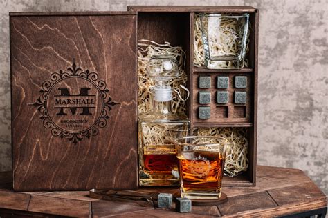 Whiskey Personalized Glasses Whiskey Decanter Set Christmas Etsy
