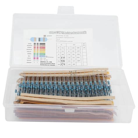 Resistance Components 600pcs Resistor Assortment Kit Values Resistor Kit Resistor Assortment Kit