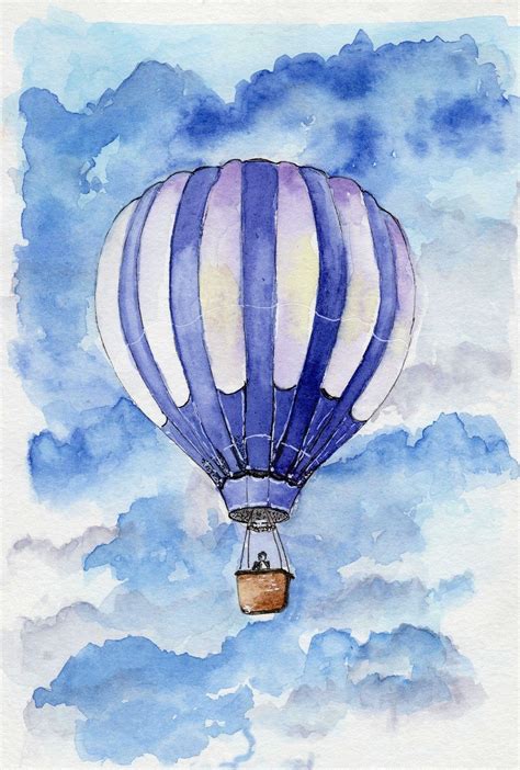exposición Coincidencia imagen globo aerostatico dibujo acuarela