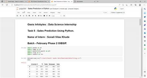 Sonali Vilas Khude On Linkedin Task5 Internship Datascience Oasisinfobyte Datascience