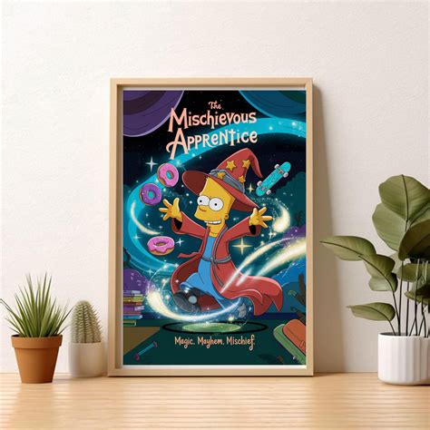 Poster The Mischievous Apprentice Poster Bart Simpson As A Disney Style Wizard Magical