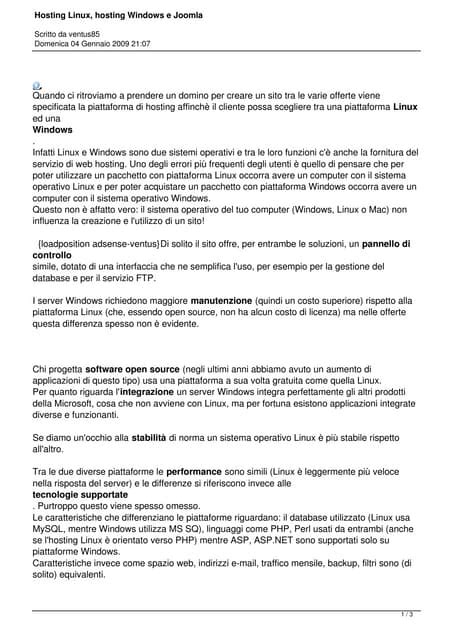 Hosting Linux Hosting Windows E Joomla Pdf