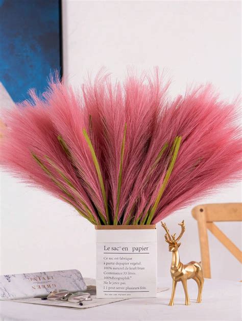 1pc Imitation Pampas Grass Tall Artificial Fluffy Grass Pompas