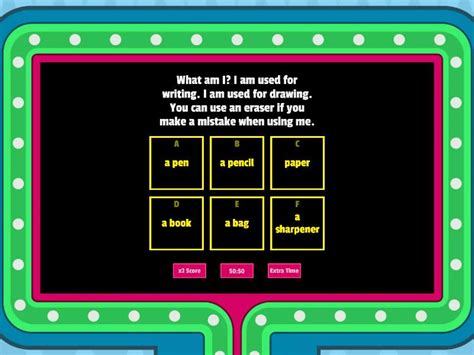 School Objects Gameshow Quiz