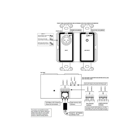 Rdl Ddb Bn2ml Wall Mounted Bi Directional Mic Line Dante Interface 2 X 2