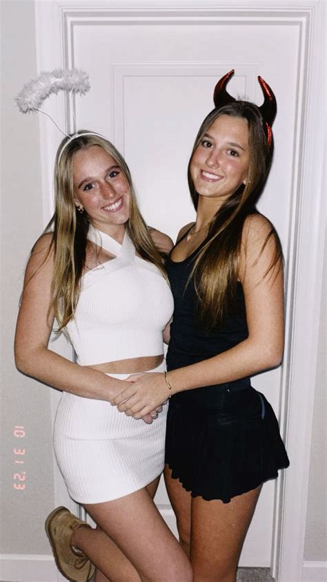 Angel And Devil Halloween Cute Costume Inspo Angel And Devil Costume