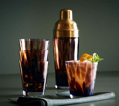 Tortoise Glass Cocktail Shaker Pottery Barn