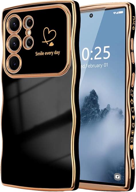 Amazon Com Lchulle For Samsung Galaxy S Ultra Case For Women Girls Cute Wave Frame Curly