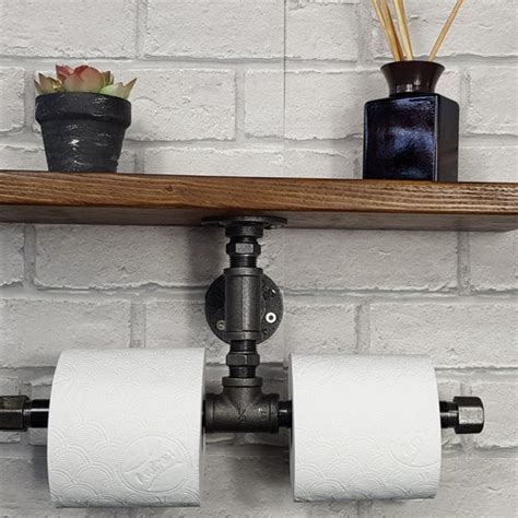 Industrial Pipe Steampunk Steel Toilet Roll Holder Etsy