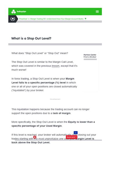 Learnforexwhat Is A Stop Out Level Pdf Margin Finance Foreign