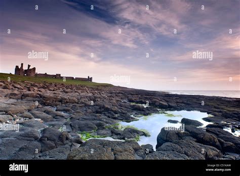 Dunstanburgh Castle Northumberland England Europe Stock Photo Alamy