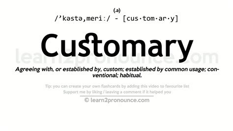 Pronunciation Of Customary Definition Of Customary YouTube