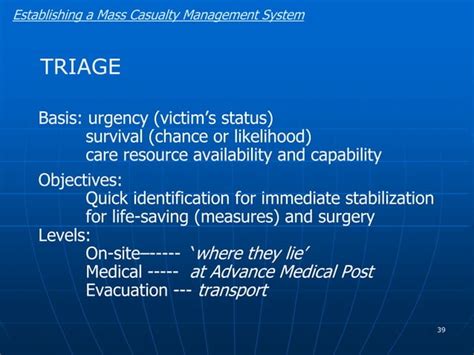 Mass Casualty Management System Principles And Methods Pptx