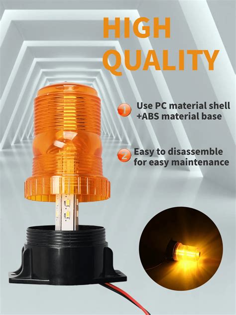 1pc 30 Led Amber Forklift Strobe Light Compatible With Lawn Mower Atv