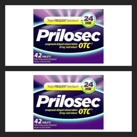 💫prilosec Otc 42 Tablets Omeprazole 20mg Acid Reducer Exp 07 24💫