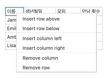 React Handsontable 설치 및 데이터 추가