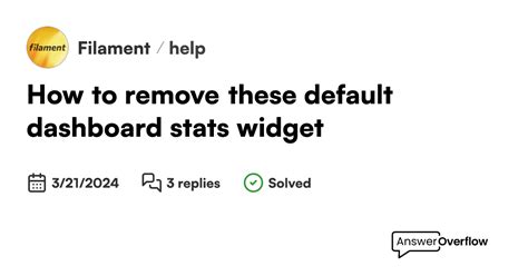 How To Remove These Default Dashboard Stats Widget Filament