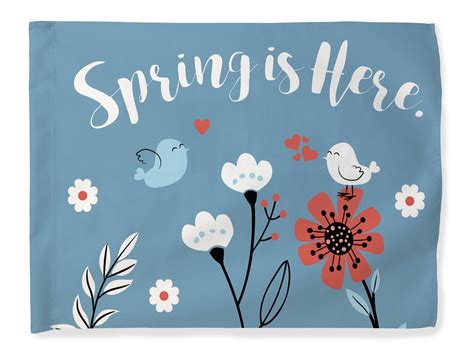 Thiswear Spring Flag Spring Is Here Love Birds Flag Floral House Flag
