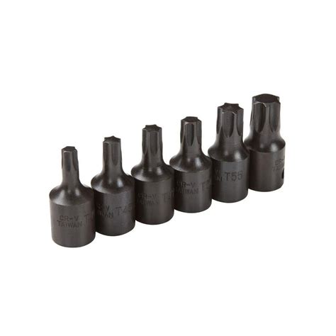 Tekton 3 8 In Drive T40 T60 Impact Star Bit Socket Set 4911 The Home