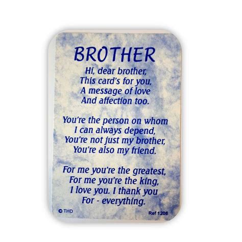 Brother Poem Card St Martin Apostolate