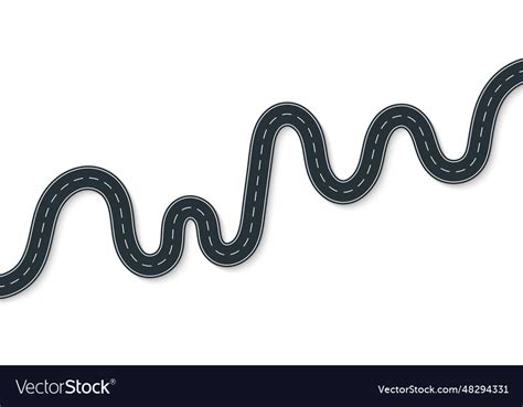 Winding Road Curve Way Or Asphalt Highway Vector Image