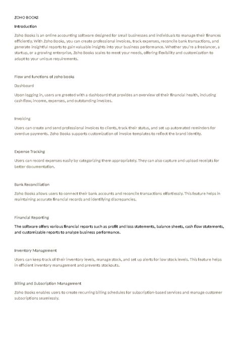 Zoho Books This A Sample Process Flowchart Zoho Books Introduction Zoho Books Is An Online