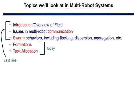 PPT Multi Robot Systems Part II PowerPoint Presentation Free Download ID