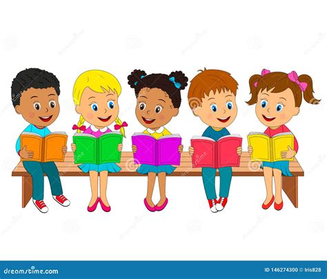 Jungen Und M Dchen Lasen B Cher Vektor Abbildung Illustration Von