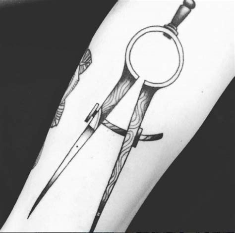 Drafting Compass Tattoo