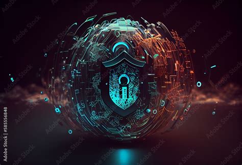 cyber security encryption technology to protect data privacy conceptual