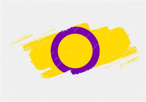 Bandeira Intersex Pintada Com Pincel No Conceito De Direitos Lgbt De