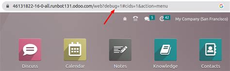 Developer Mode Debug Mode — Odoo 160 Documentation