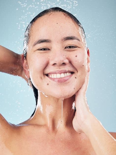Premium Photo Skincare Water Splash And Face Of Woman Cleaning In