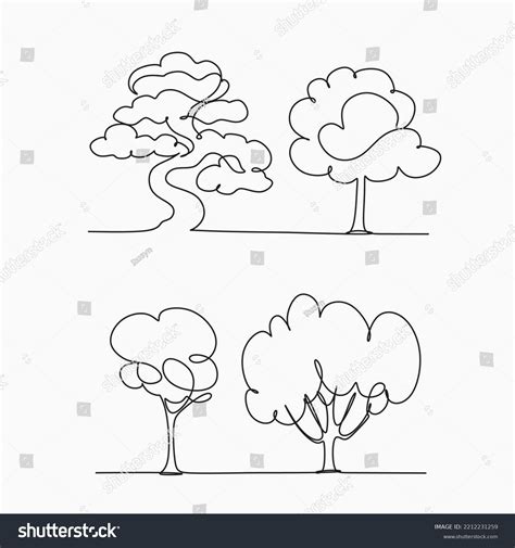 Tree Vector Line Drawing Image Stock Vector Royalty Free 2212231259 Shutterstock