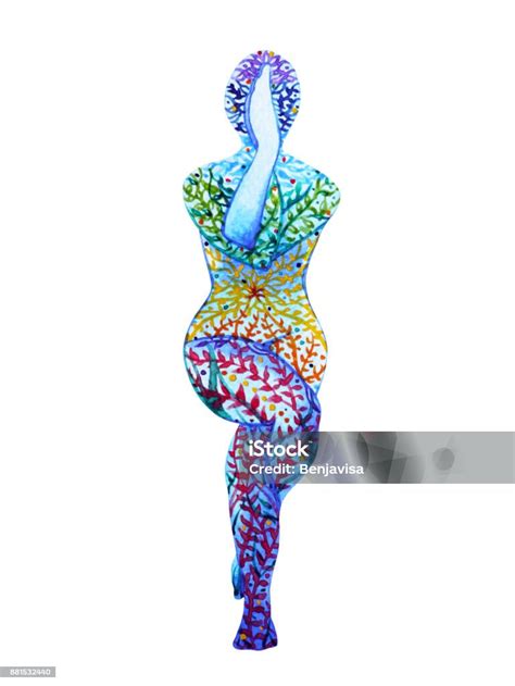 독수리 자세 요가 7 색상 차크라 수채화 그림 패턴 꽃 꽃 손으로 그린 그림 디자인 차크라에 대한 스톡 벡터 아트 및 기타 이미지 Istock